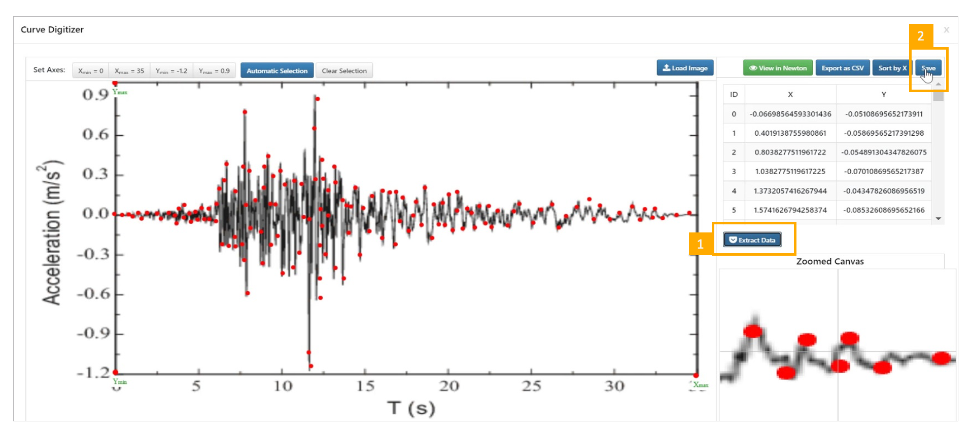 Curve Digitization in d3VIEW – d3VIEW